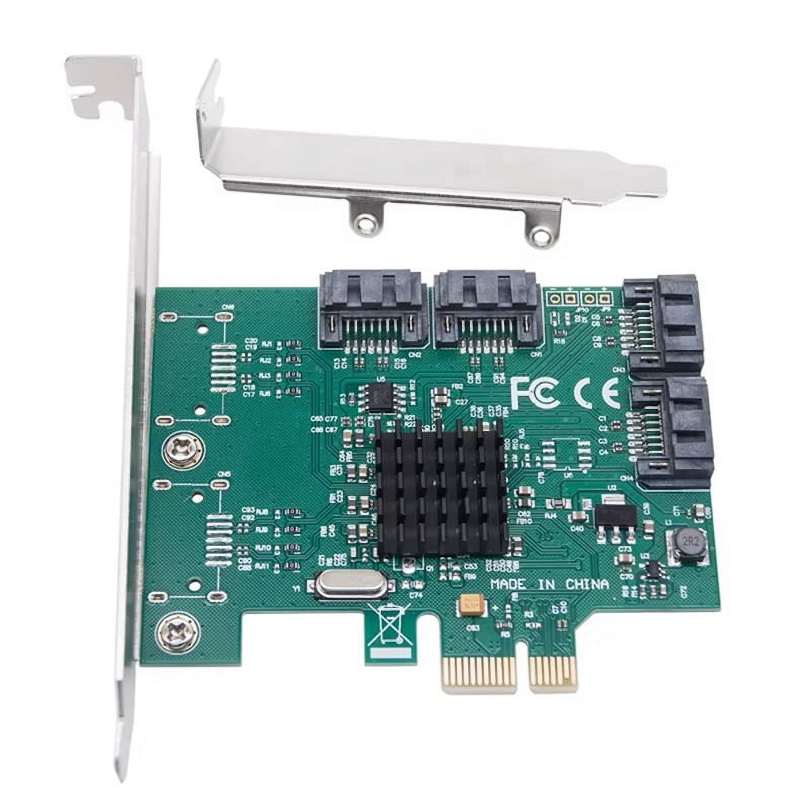 HOT! SATA PCIE Expansion Card Adapter PCI Express X1 to 4 Port SATA3.0 ...