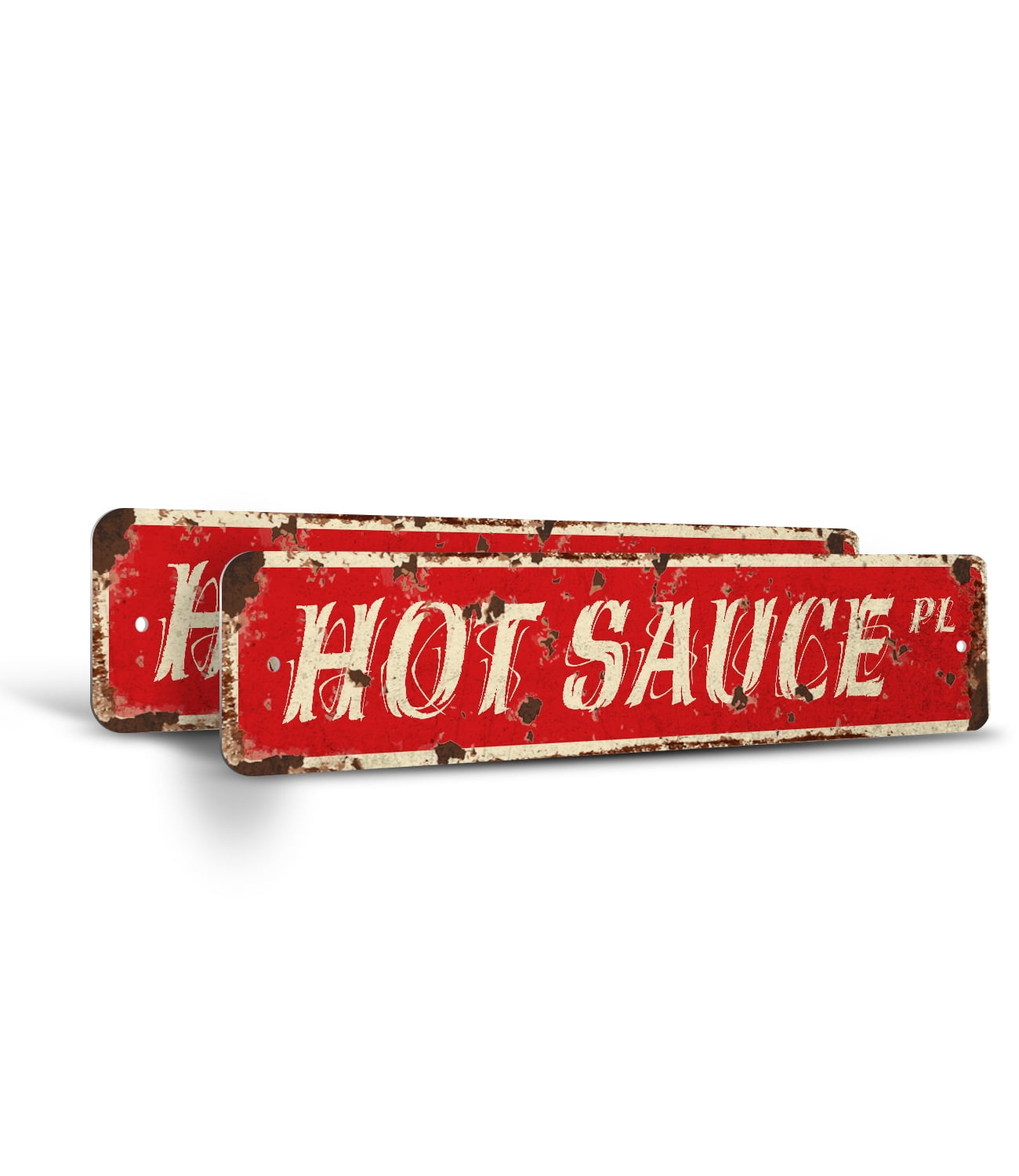 HOT SAUCE Vintage Style Rustic Street Sign – (2 Pack) Collector Wings ...