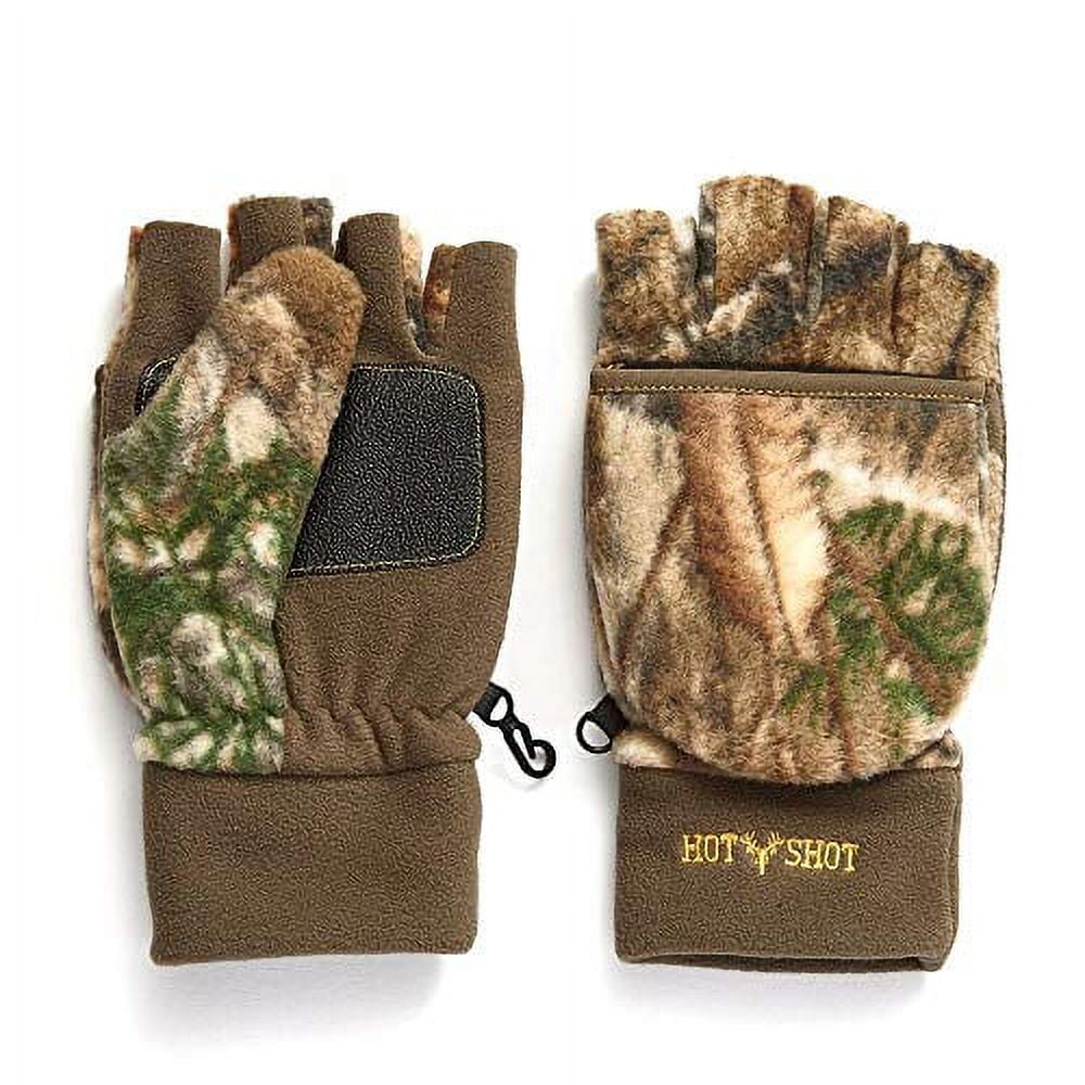 HOT SHOT Men’s Camo Bulls-Eye Fleece Pop-Top Mittens – Realtree Edge ...