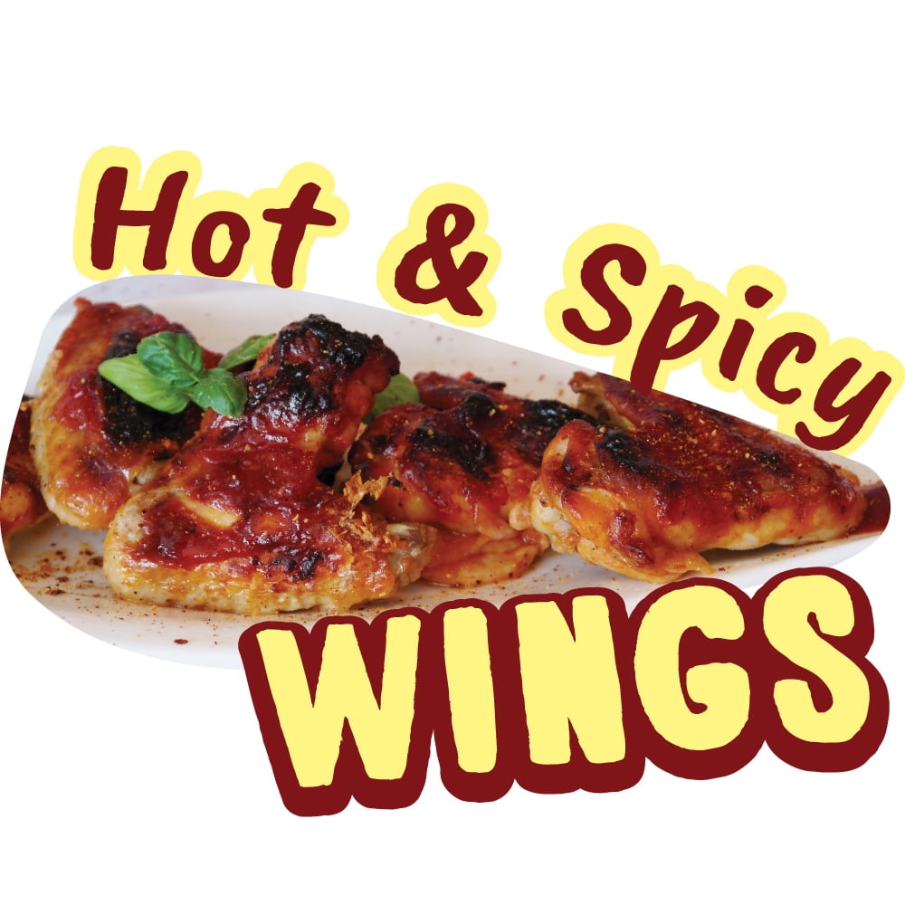 HOT & SPICY WINGS 48" Concession Decal sign cart trailer stand sticker ...