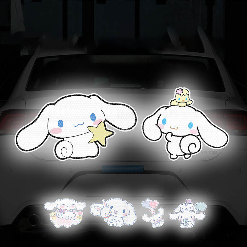 HOT Sanrio Cinnamoroll Reflective Car Door Sticker Motorcycle ...