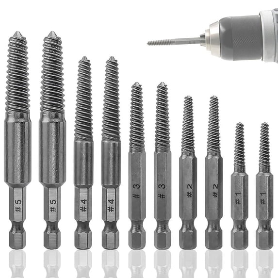 Screw Extractor Set,10 Pcs Screw Extractor,1/4inch Hex Shank Broken ...