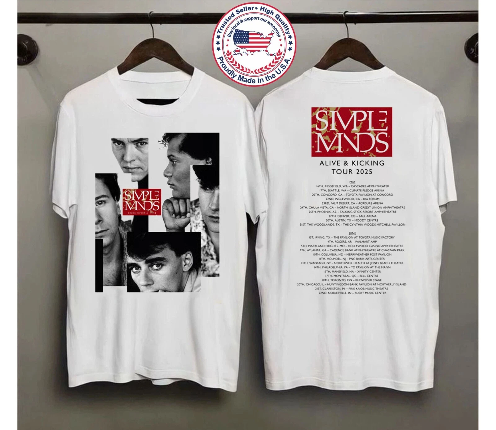 HOT! Simple Minds Merch Alive And Kicking Tour 2025 T-Shirt S to 5XL ...