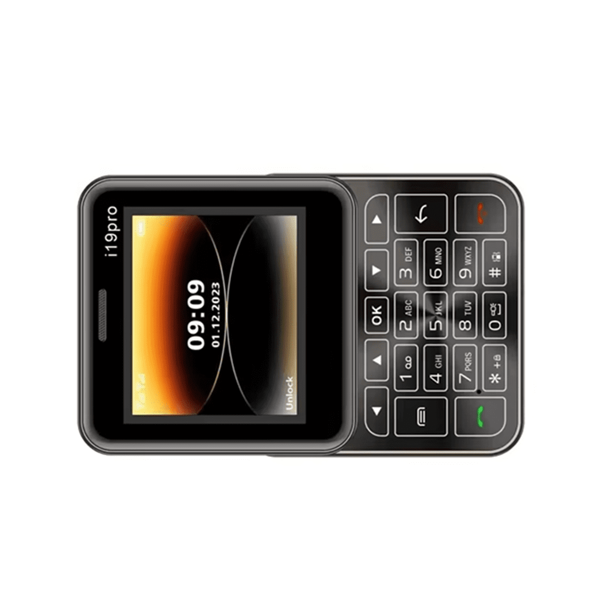 HOT! Slide Button Mini Mobile Phone I19 Pro Square 2.4inch Dual SIM 2G ...