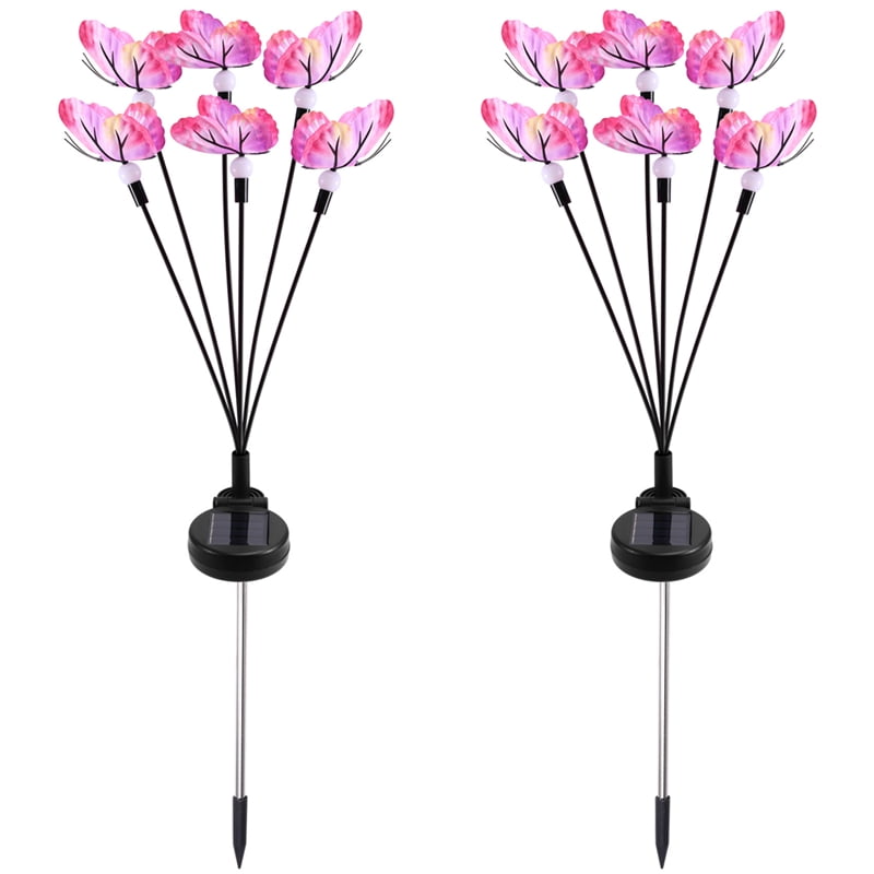 HOT! Solar Butterfly Firefly Lights Led Outdoor Waterproof Lawn Garden ...