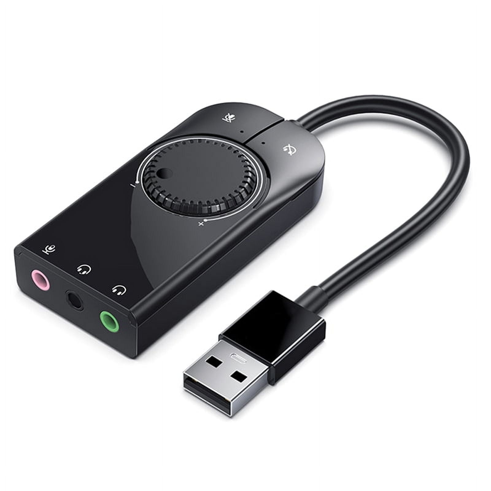 Sound Card USB Audio Interface External 3.5mm Microphone Adapter ...