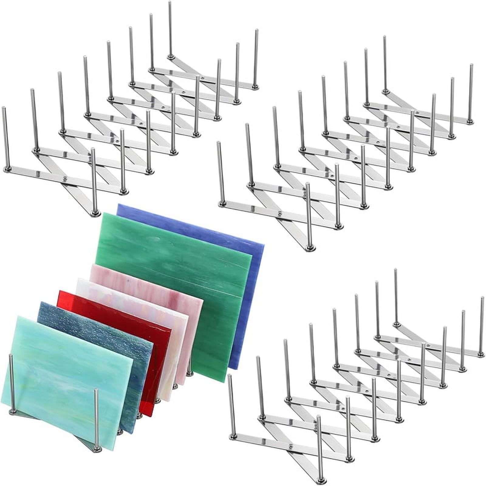 HOT Stained Glass Holder Stand 4 Packs Storage Organizer Adjustable ...