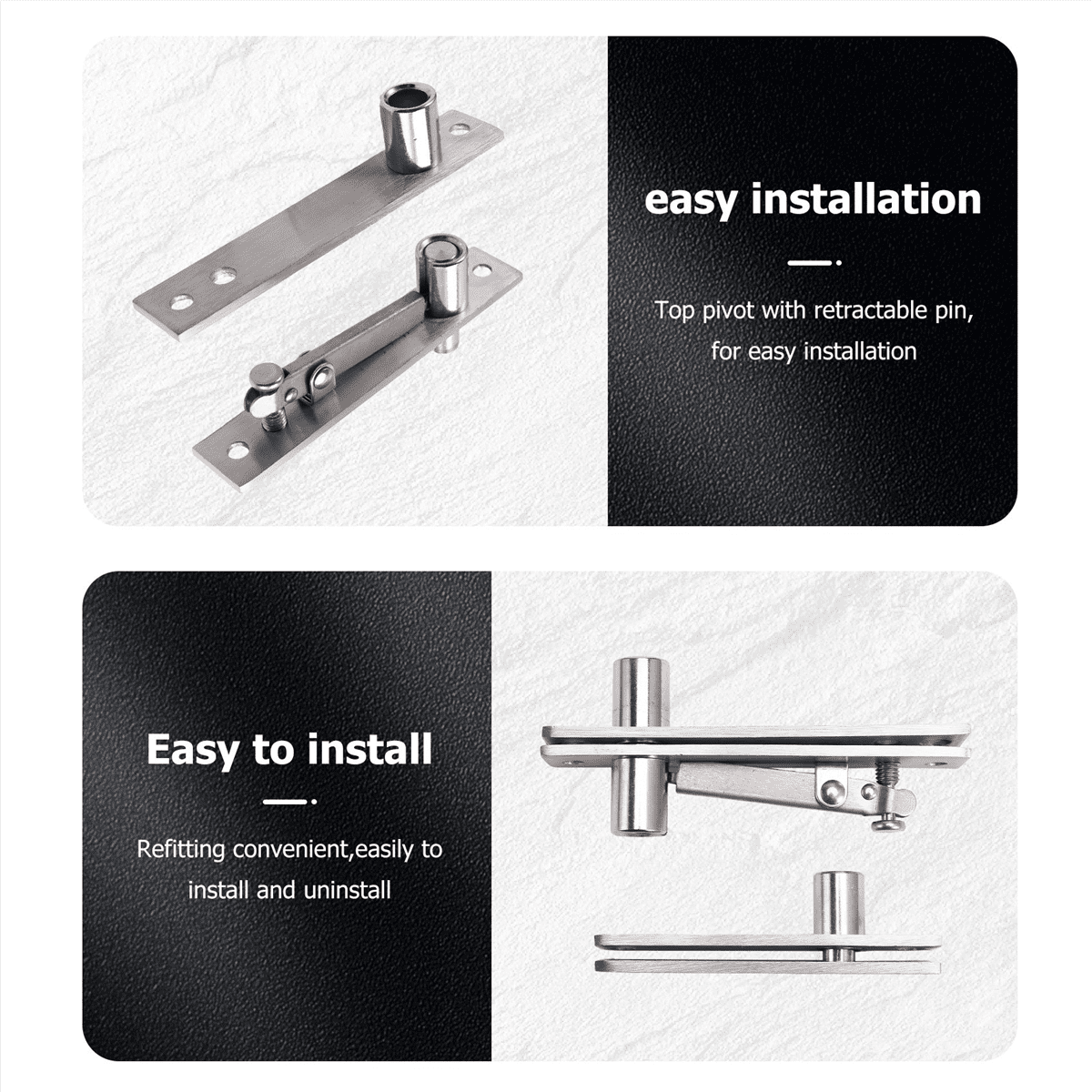 HOT! Stainless Steel Pivot Heavy Duty 360-Degree Rotating Shaft Wooden ...