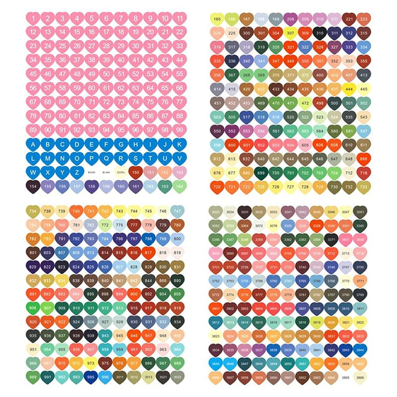 HOT Sticker Label Set, Heart Labels Colored Number Stickers,Diamond Art ...