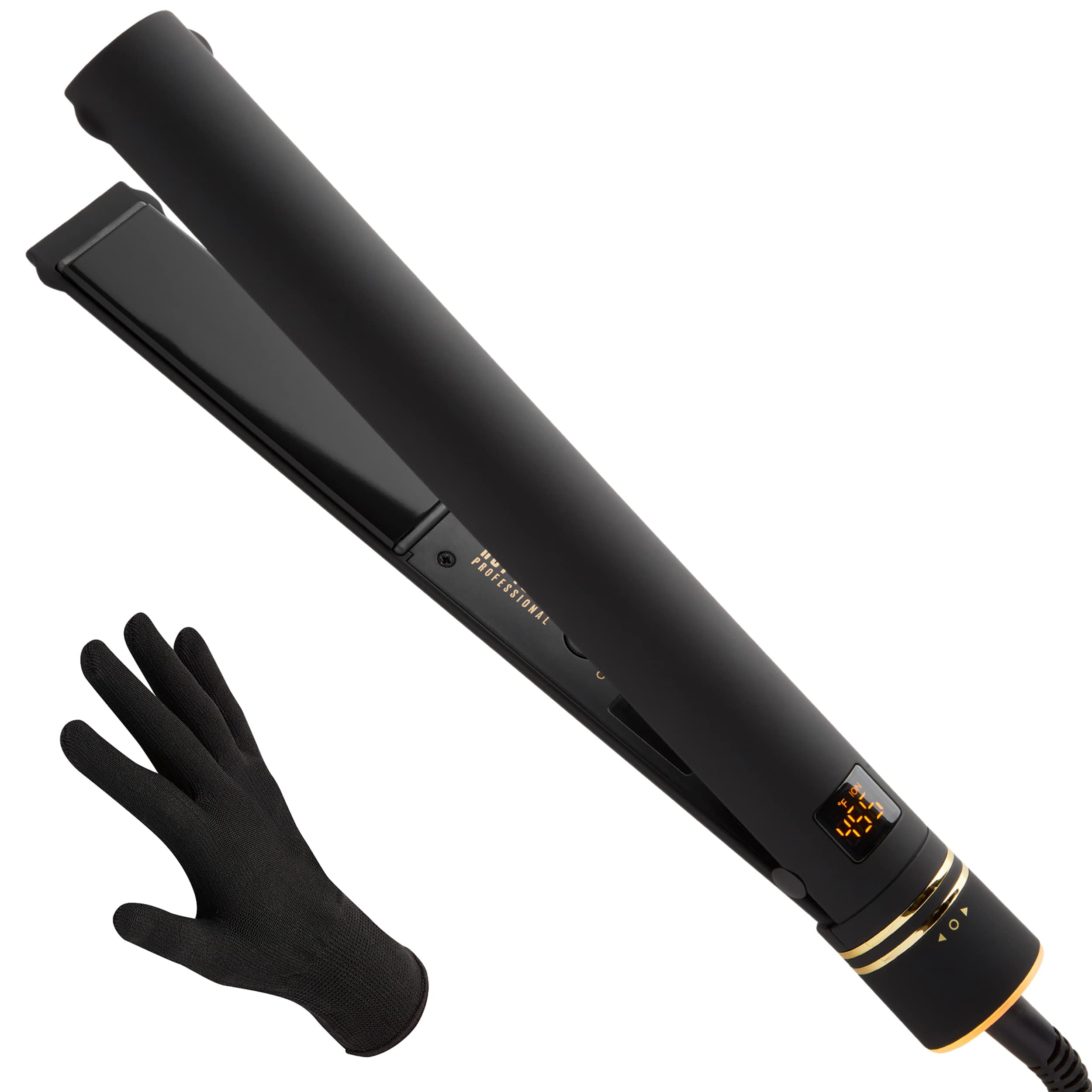 HOT TOOLS Pro Artist OLF24 Black Gold Ionic 1 1/4 Inch Flat Iron - Use ...