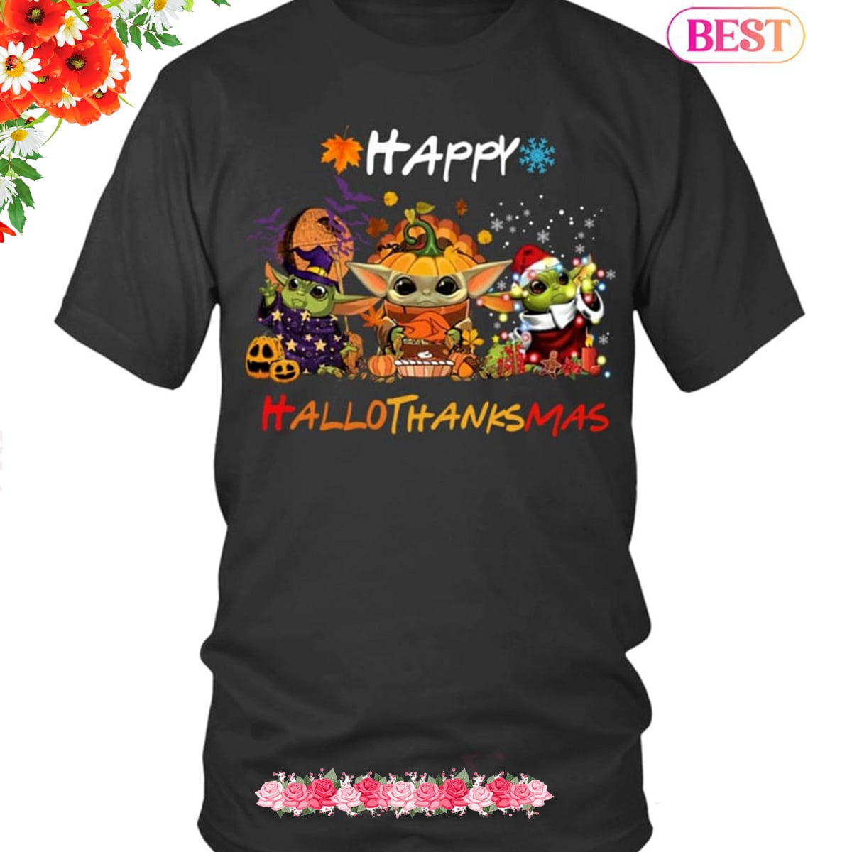 HOT TREND Happy Hallothanksmas Baby Yoya Unisex T-Shirt - Walmart.com