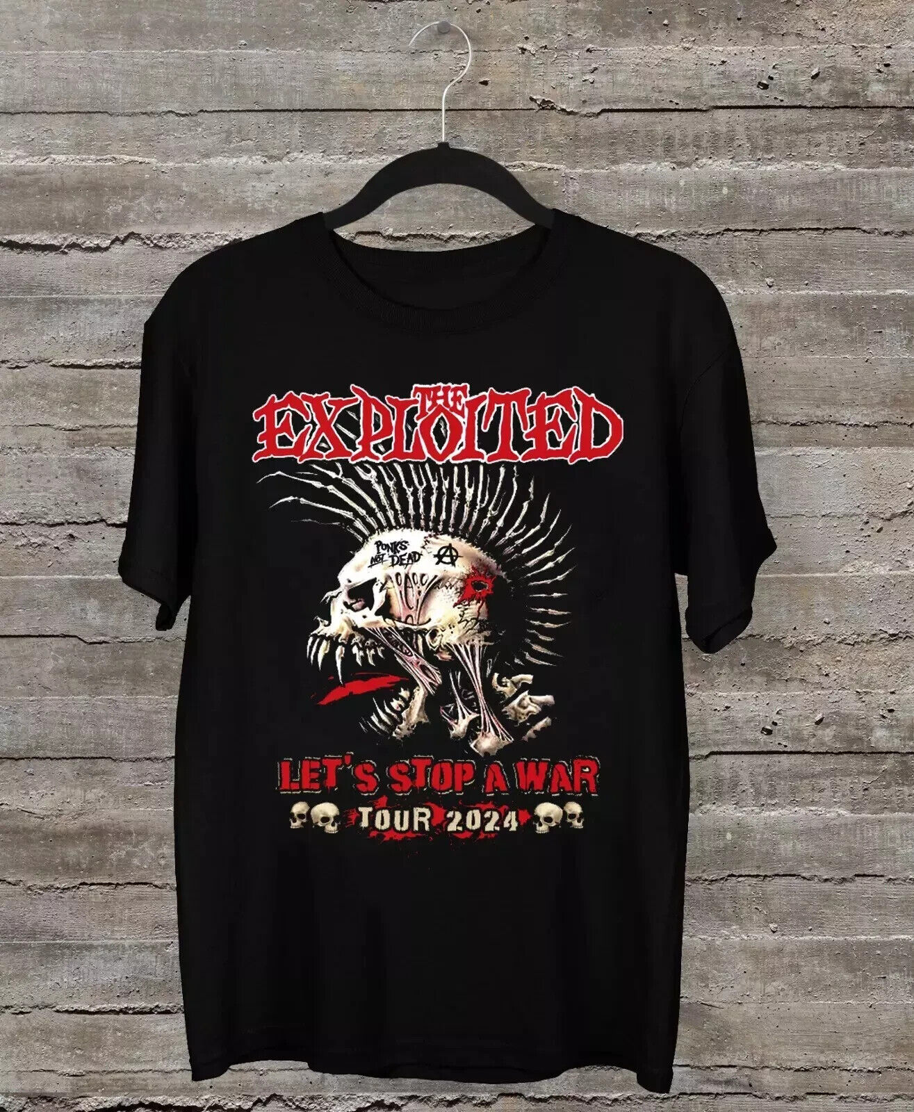HOT!! The Exploited-Let's Stop A War Tour 2024 Gold Multicolor T-Shirt S-5XL Gif - Walmart.com