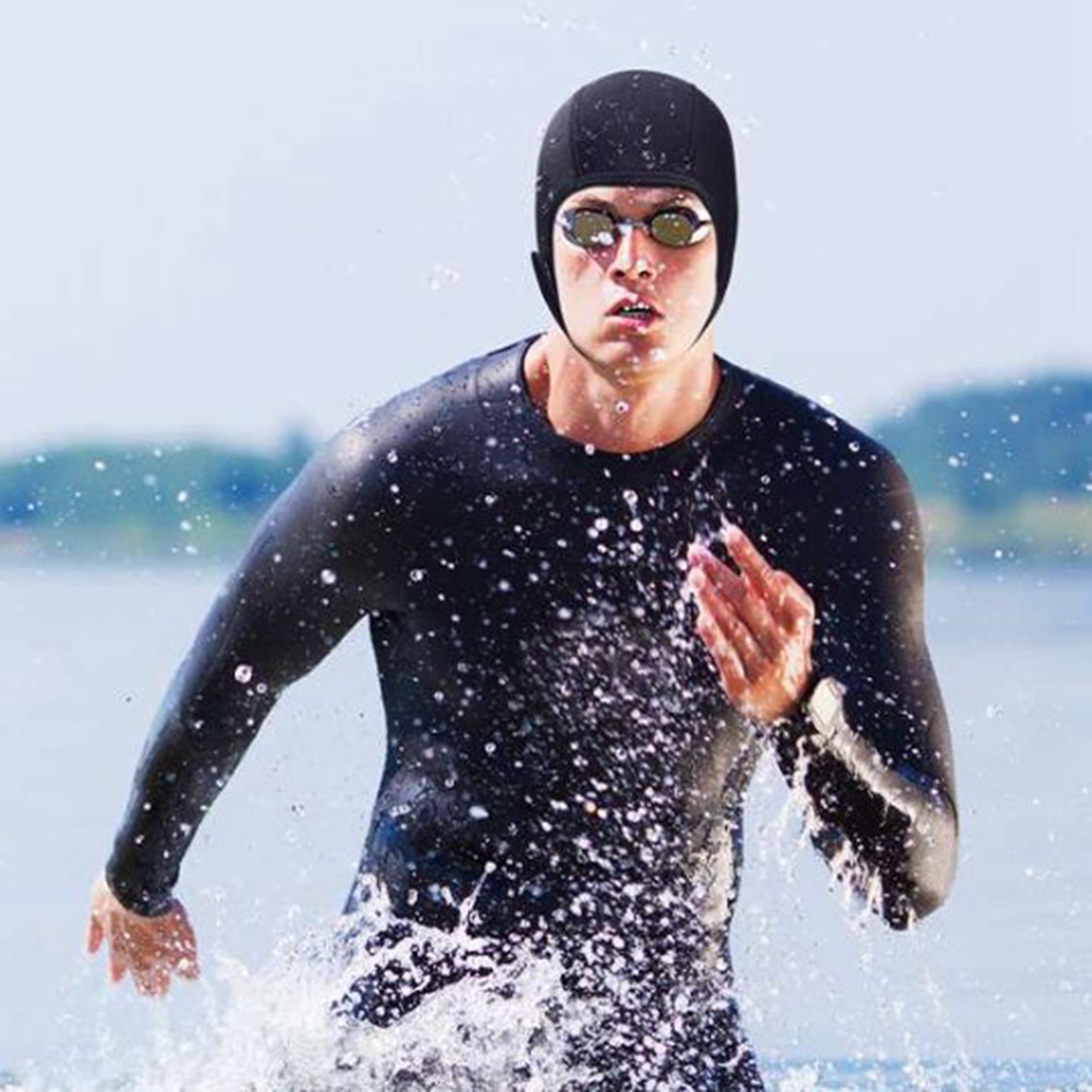 HOT! Thermal Swimming Cap,Neoprene Diving Hood Wetsuit Cap Swim Caps ...