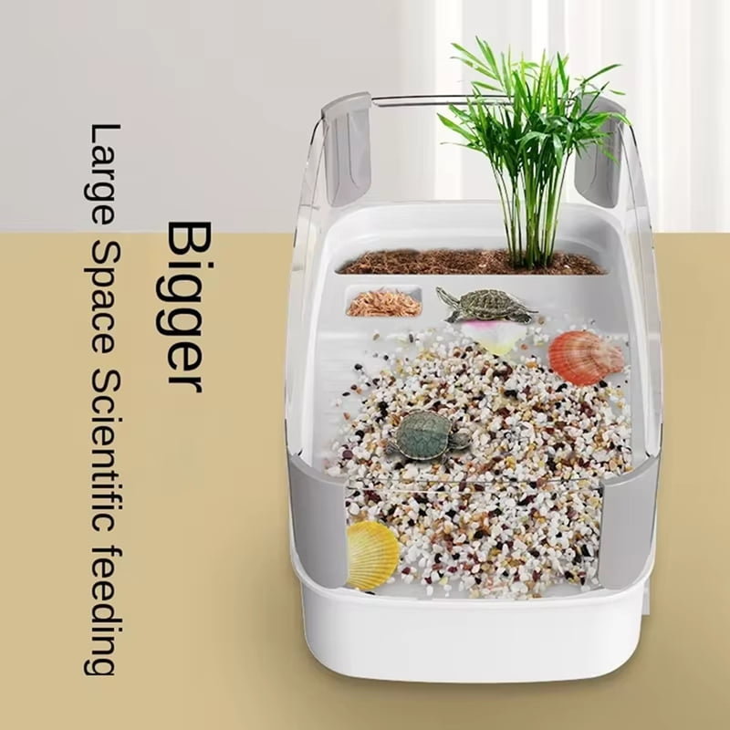 HOT! Transparency Turtle Tank House with Areas to Breed Feed Swim Bask ...