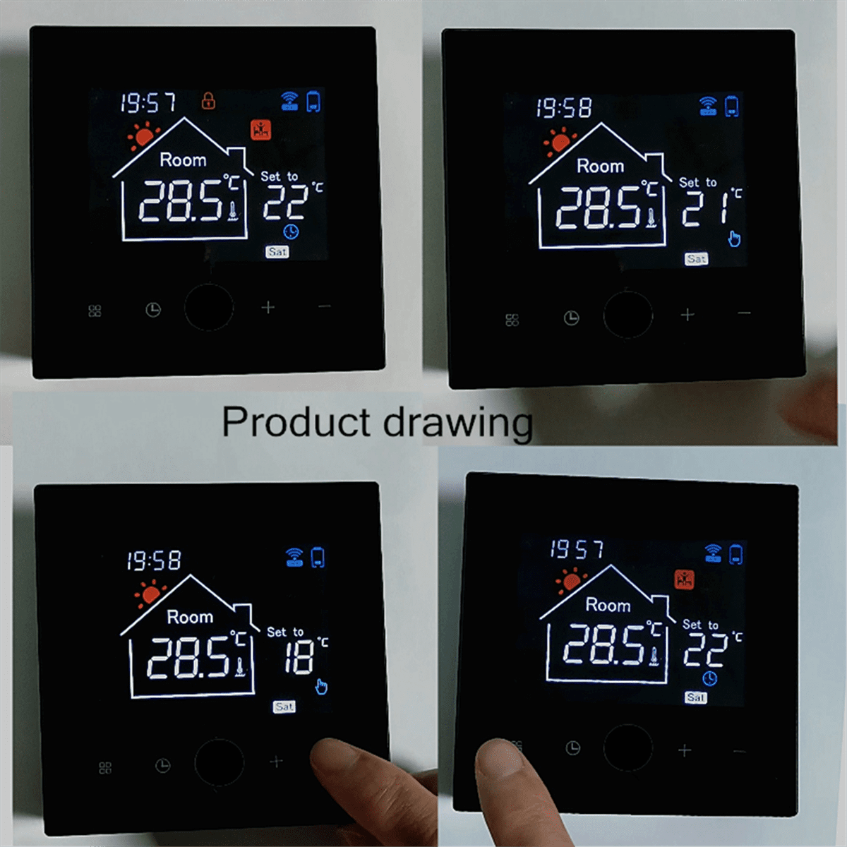 HOT! Tuya Smart Home Wifi Temperature Remote Controller Wireless Gas ...