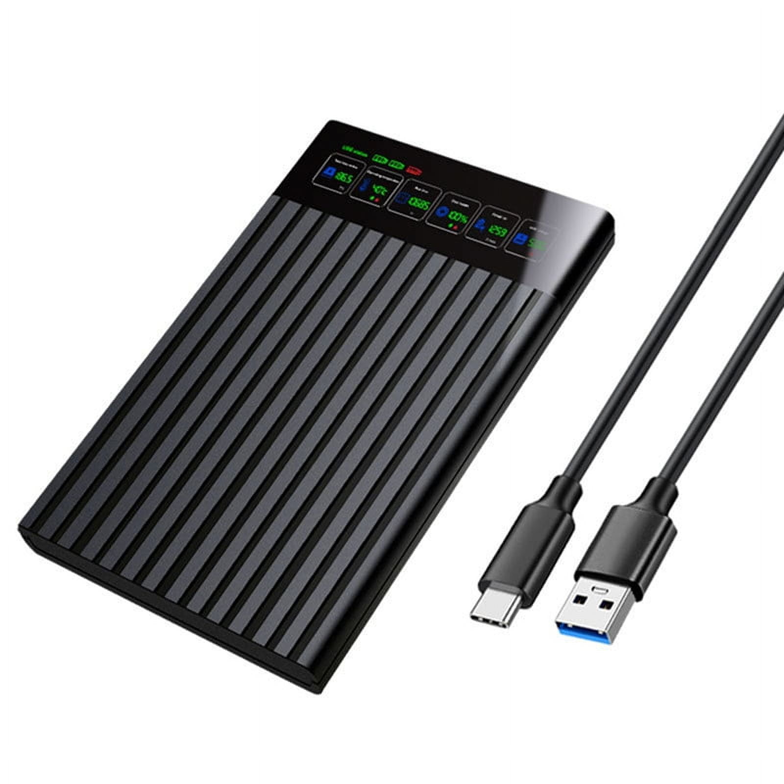 HOT Type-C Portable Hard Drive Chassis Intelligent Digital Display 2.5 ...