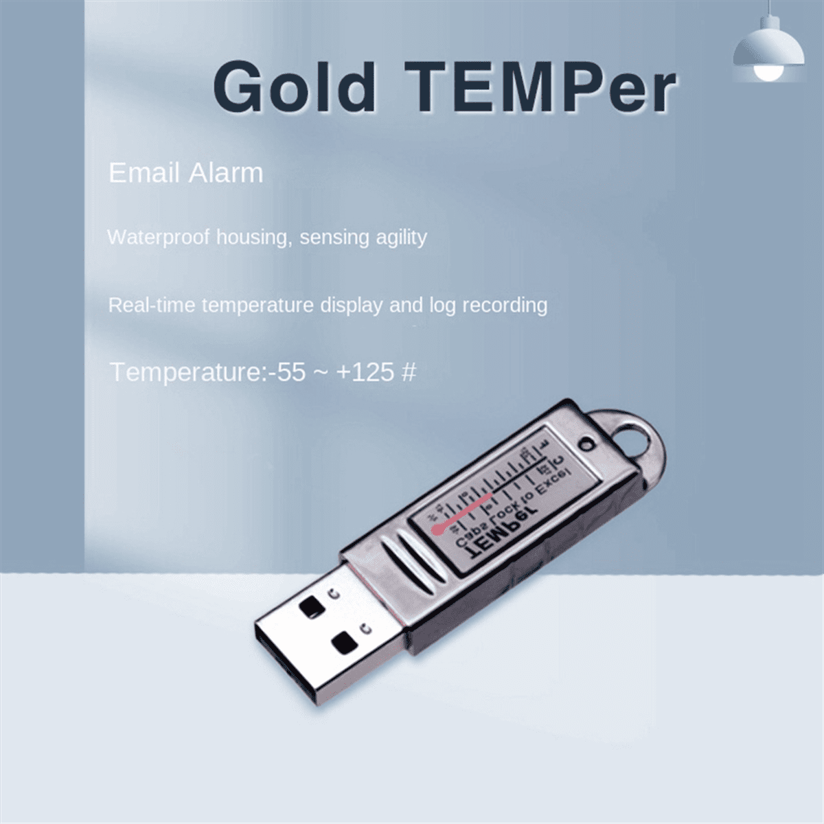 HOT! USB Thermometer Computer Temperature Sensor Probe Aquarium Industry Remote Monitor Gold ...