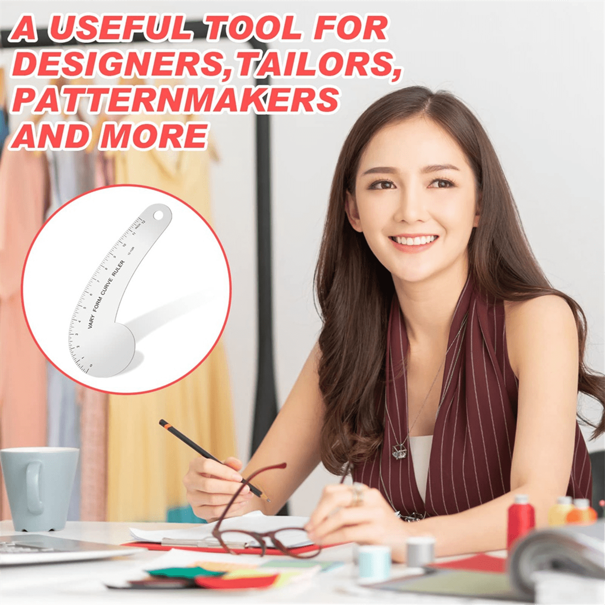 HOT! Vary Form Curve Ruler 12Inch Solid Metal French Hip for Measuring ...