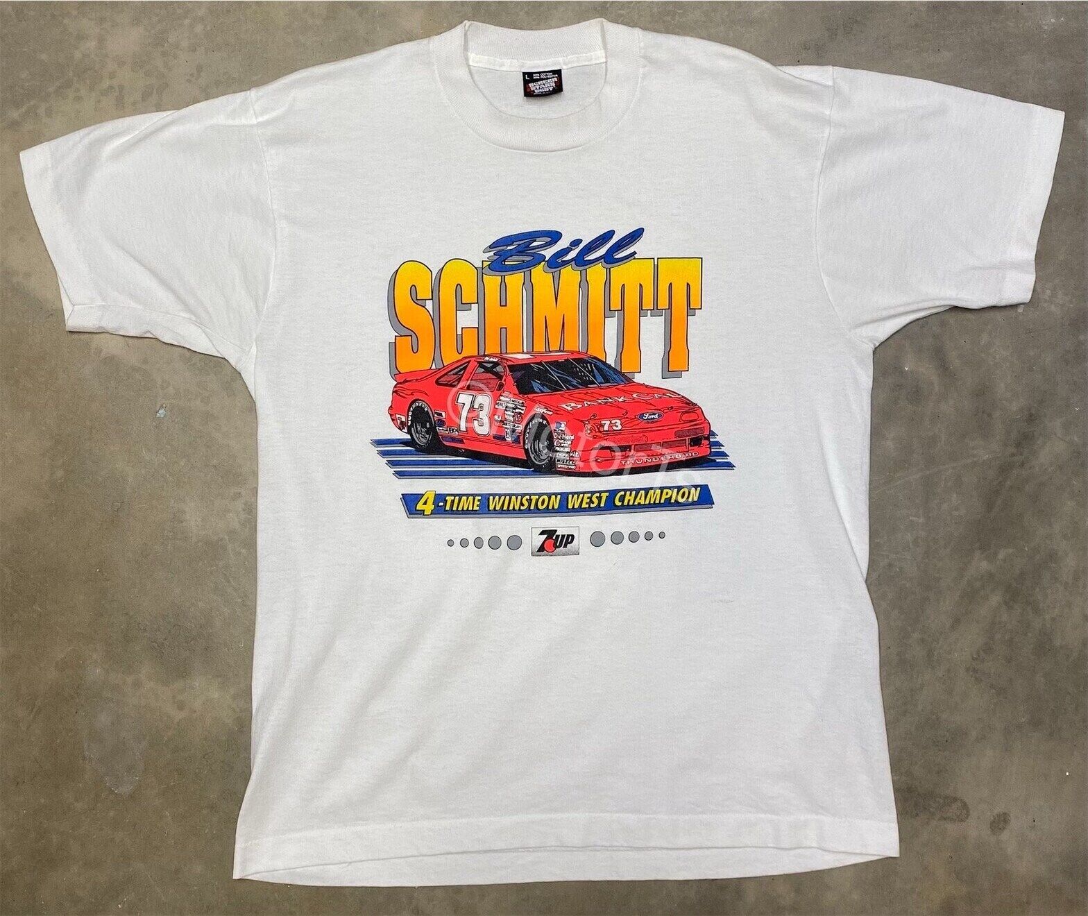 HOT Vintage 1990s Bill Schmitt Nascar Winston West Racing T-Shirt ...