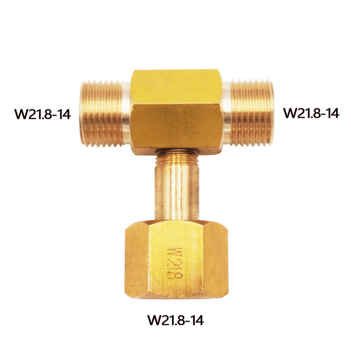 HOT! W21.8-14 CO2 Tank Bottle Brass Threaded Tee Fitting 3 Way ...