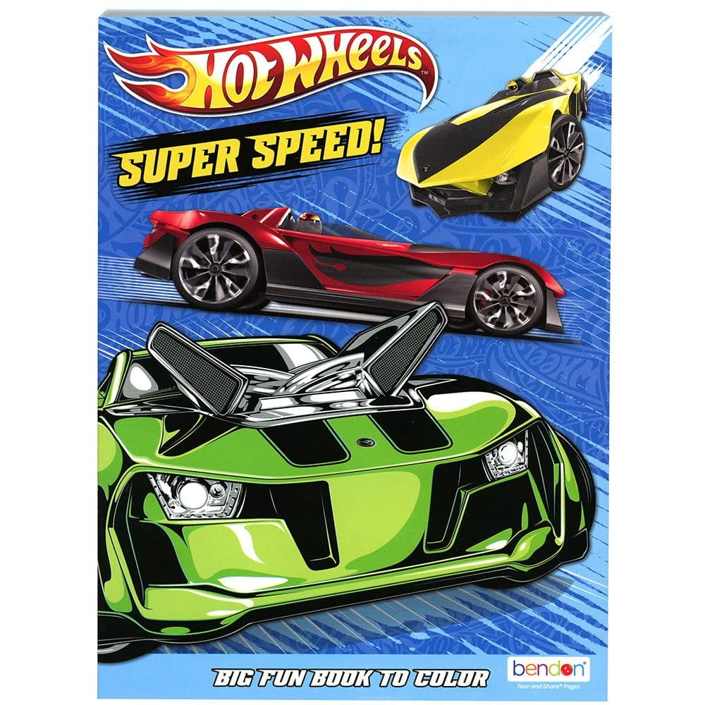 HOT WHEELS Coloring Book 1-Title, for Learning Drawing Coloring, 1-Pack ...