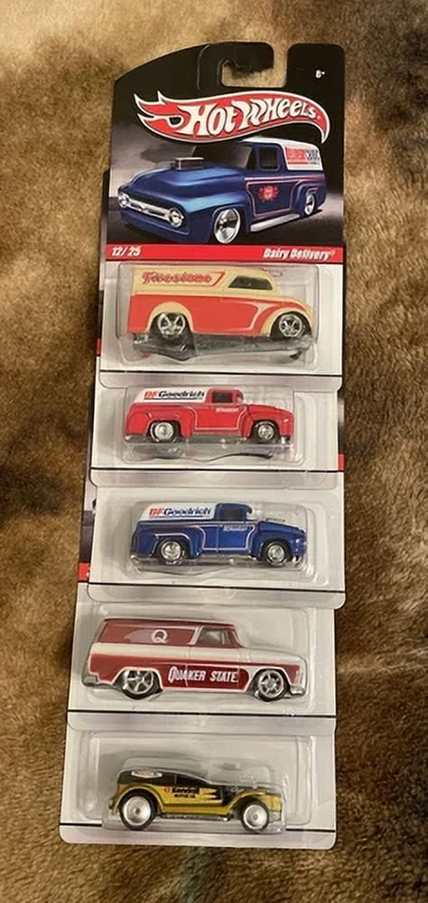 HOT WHEELS DELIVERY 2009 5 Cars Set 64 Panel ,Dairy,2 56 Fords , Demon - Walmart.com