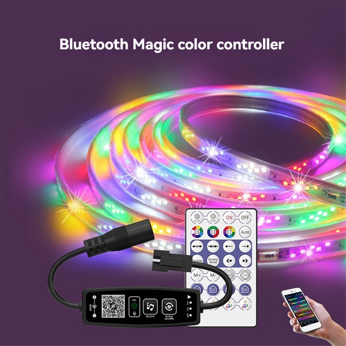 HOT! WS2811 WS2812B LED Controller Bluetooth Music 28Keys Remote ...