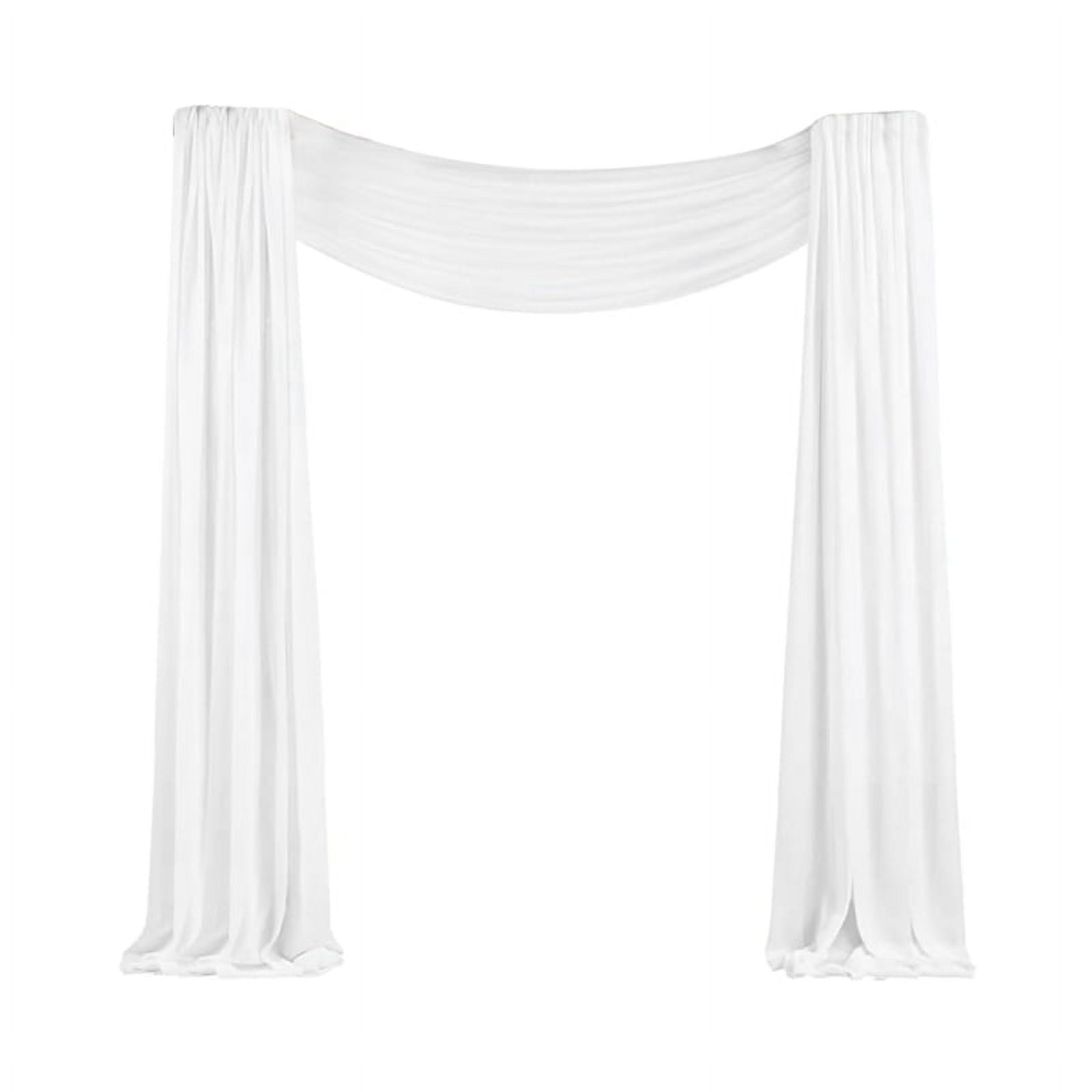 HOT! Wedding Arch Draping Fabric 1 Panel 29.5Inch X 19.6Ft White Sheer ...
