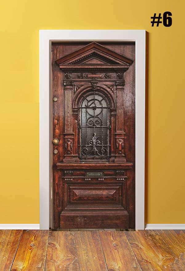 HOT Wholesales Door Mural Medieval Gate Door Wrap Peel and Stick Door ...