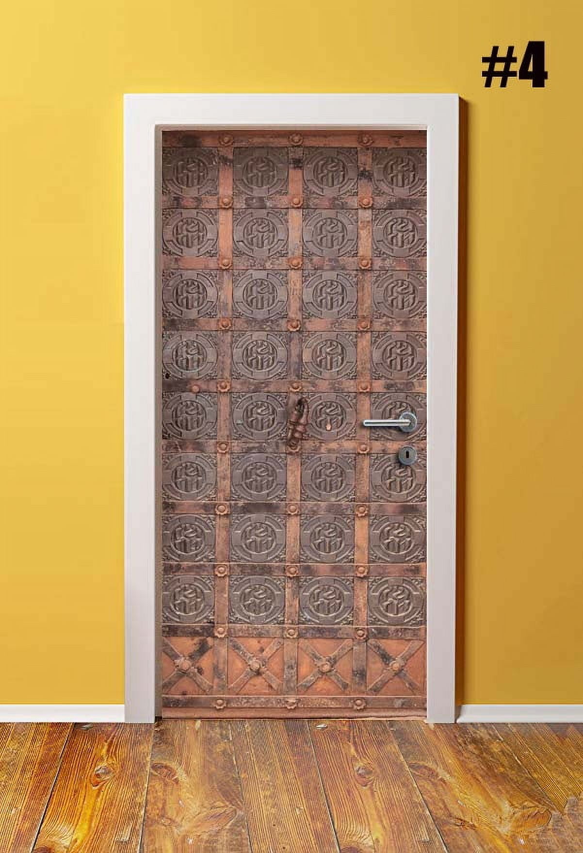 HOT Wholesales Door Mural Medieval Gate Door Wrap Peel and Stick Door ...