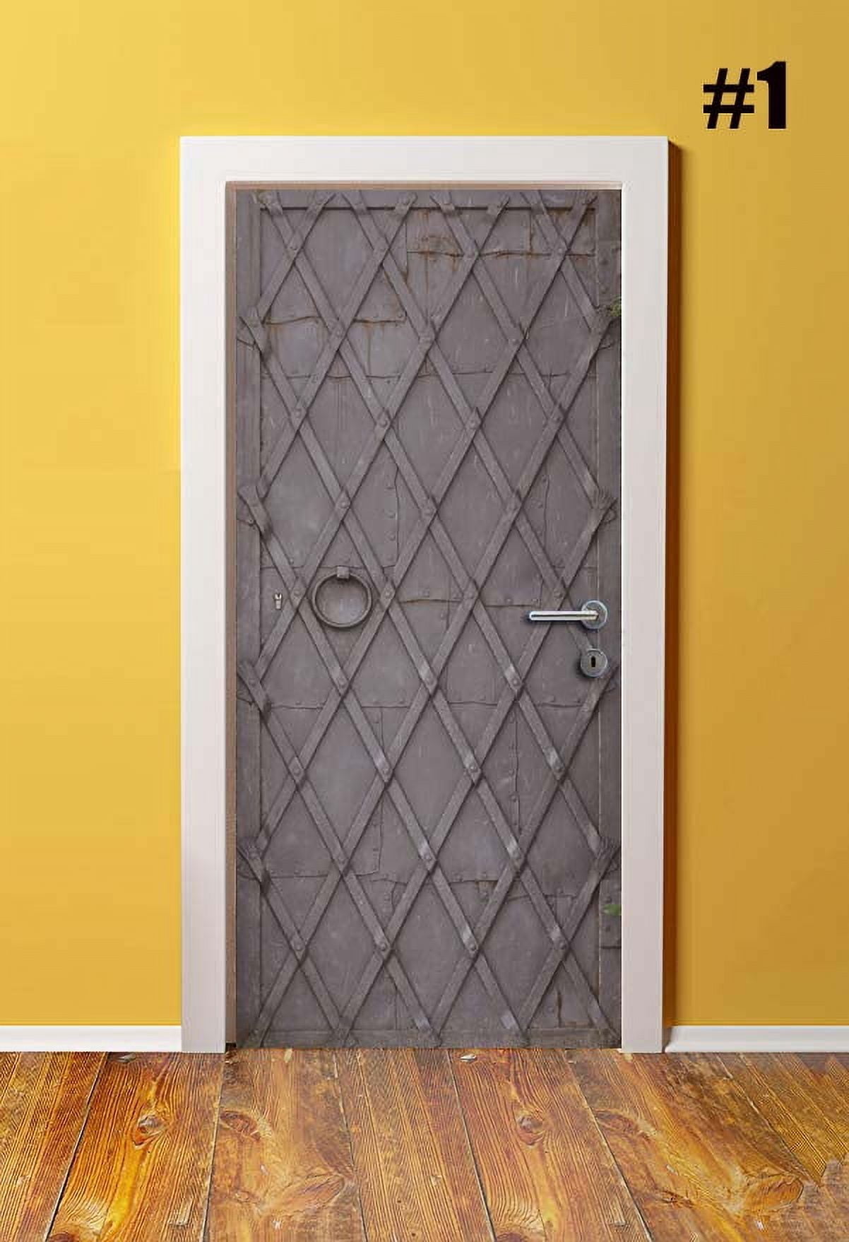 HOT Wholesales Door Mural Medieval Gate Door Wrap Peel and Stick Door ...