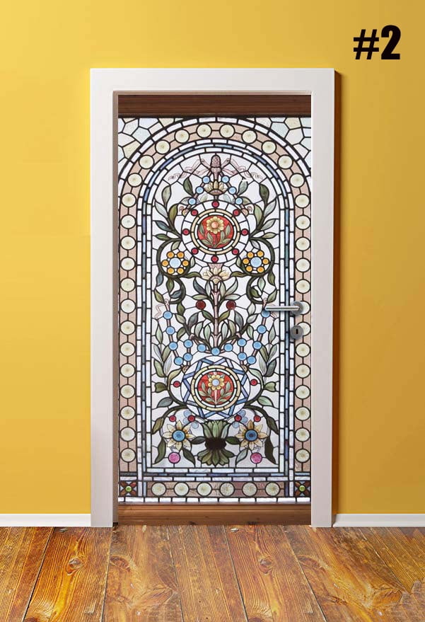 HOT Wholesales Door Mural Medieval Gate Door Wrap Peel and Stick Door ...