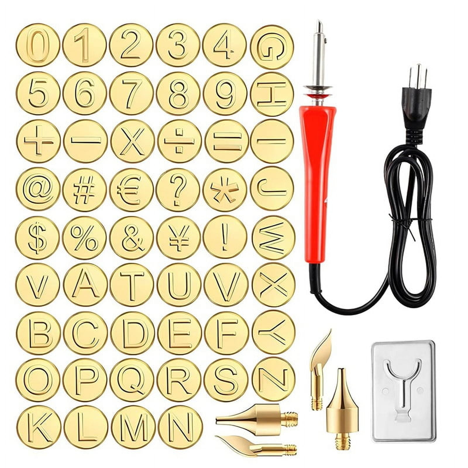 HOT Wood Burning Tip Set, 26 Letters Kit Copper Letter Number Soldering ...