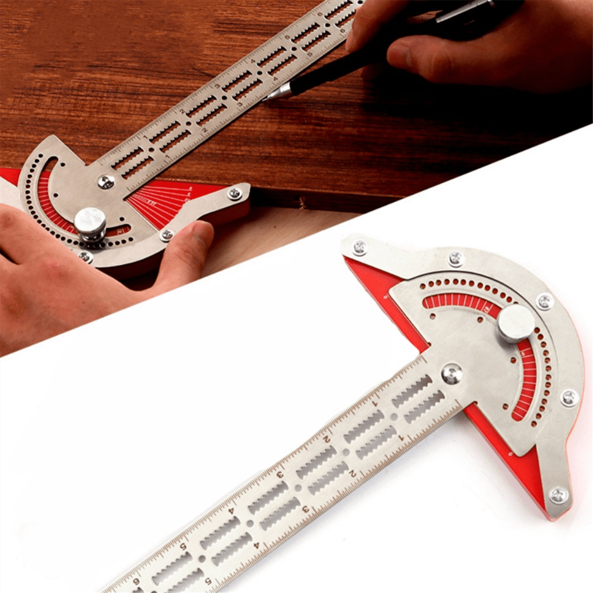 HOT! Woodworkers Edge Ruler Stainless Steel Protractor Angle Precision ...