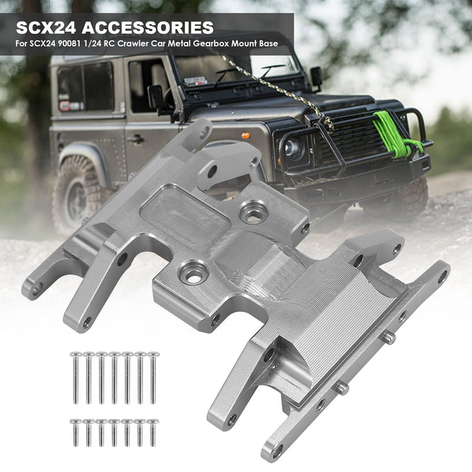 HOT! for Axial SCX24 90081 1/24 RC Crawler Car Metal Mount Base Transmission Holder Skid Plate ...