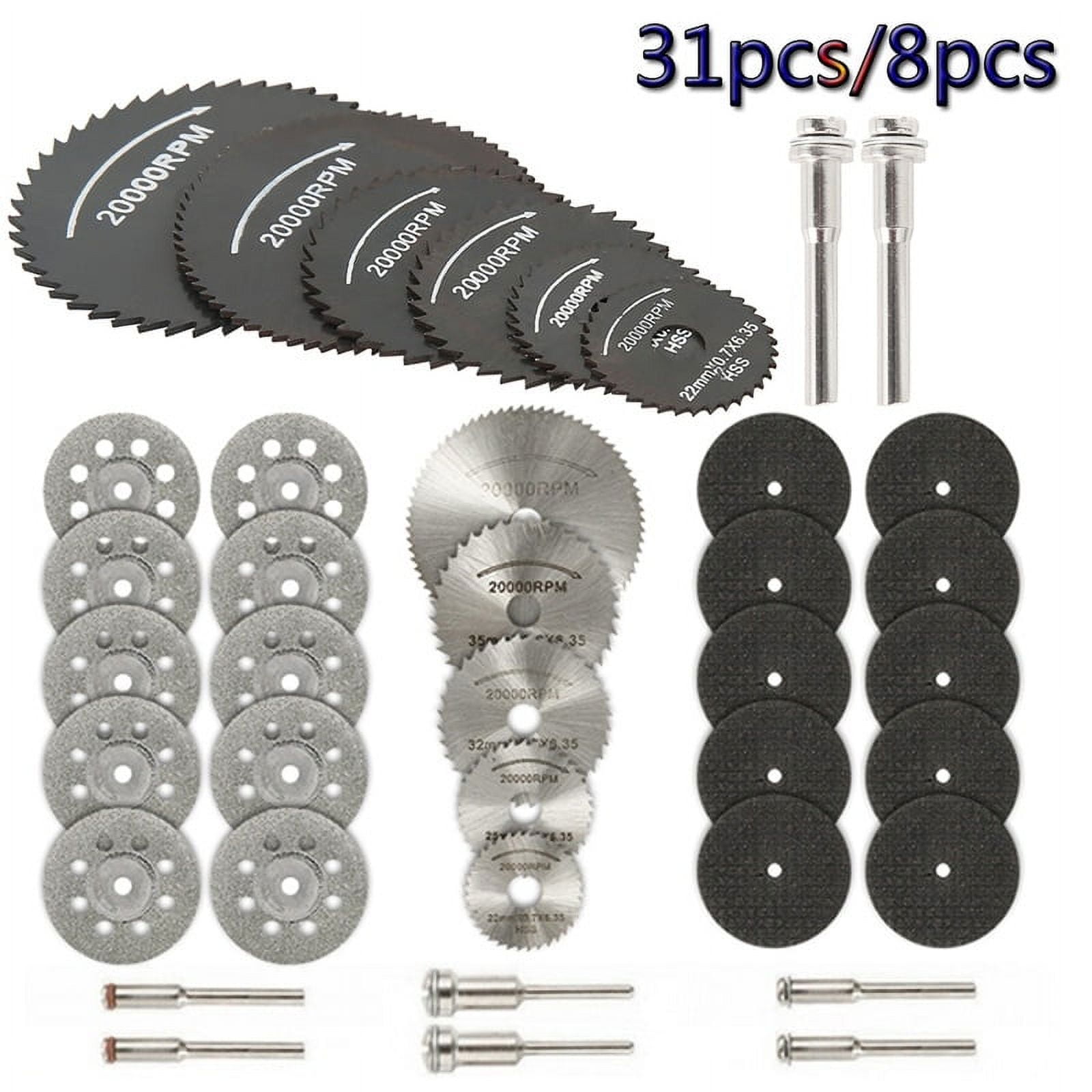 HOTBEST 31pcs/8pcs Circular Saw Blades - Rotary Tool Cutting Disc Kit ...