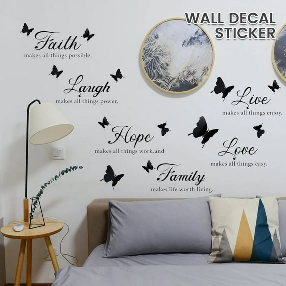 HOTBEST Faith Hope Love Laugh Family Live Wall Decal Sticker ...