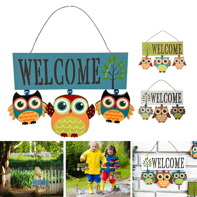 HOTBEST Hanging Wooden Welcome Sign Front Door Decor, Rustic Welcome ...