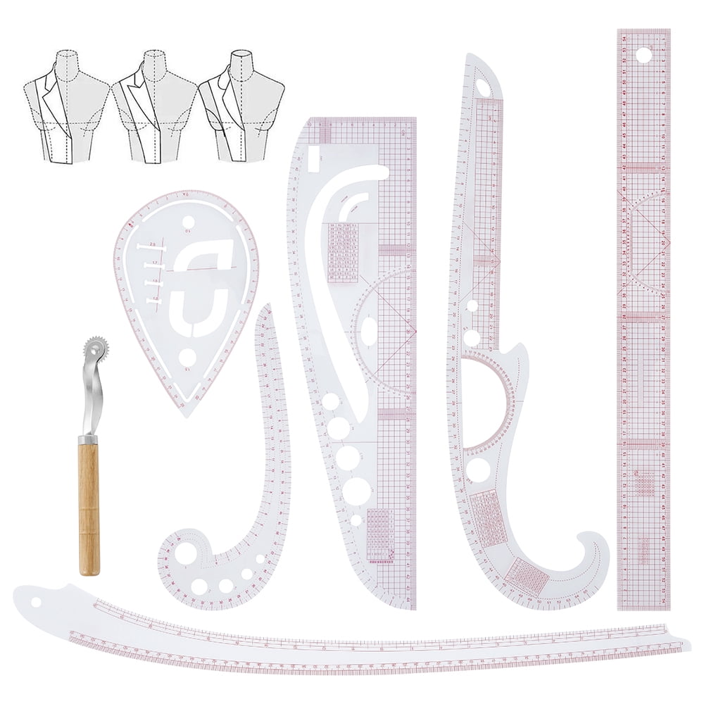 HOTBEST Sewing Tools Tailor Measuring Kit Drawing Ruler Paddle Wheel ...