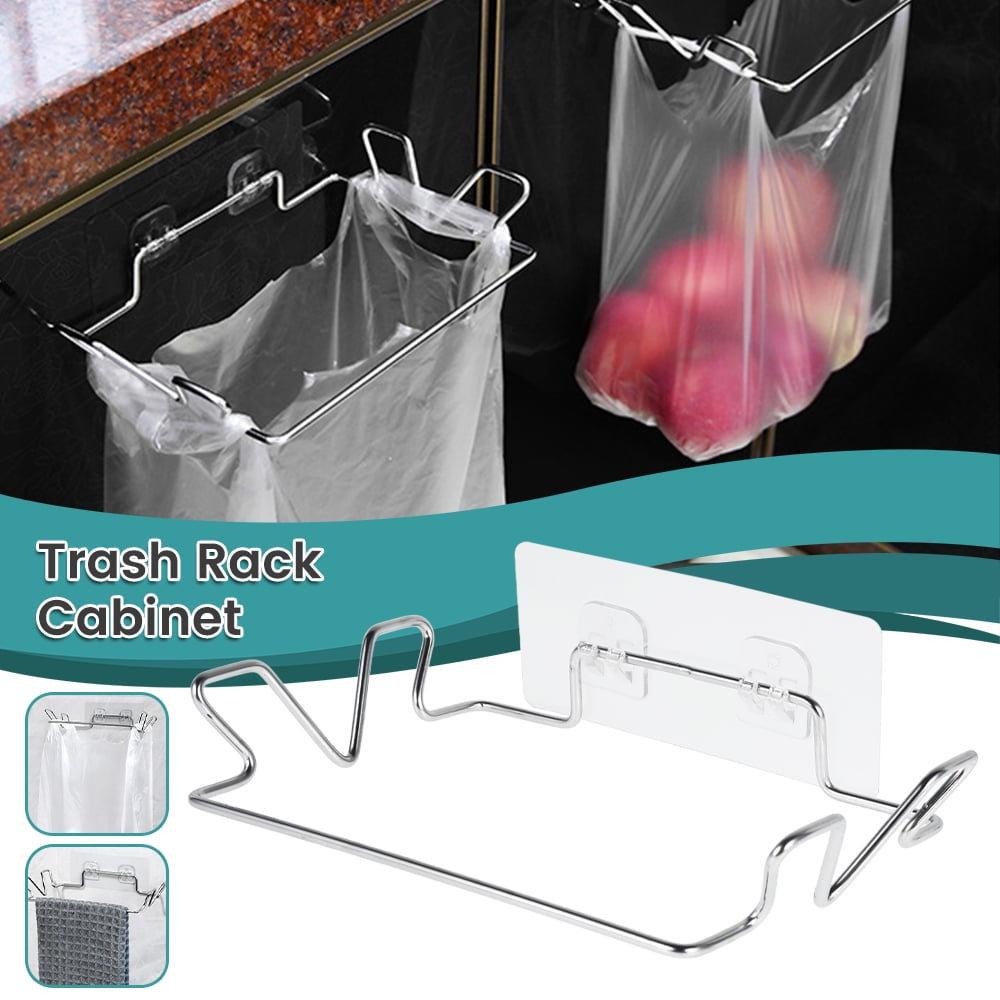 HOTBEST Trash Bag Holder for Cabinet Door Stainless Steel Trash ...