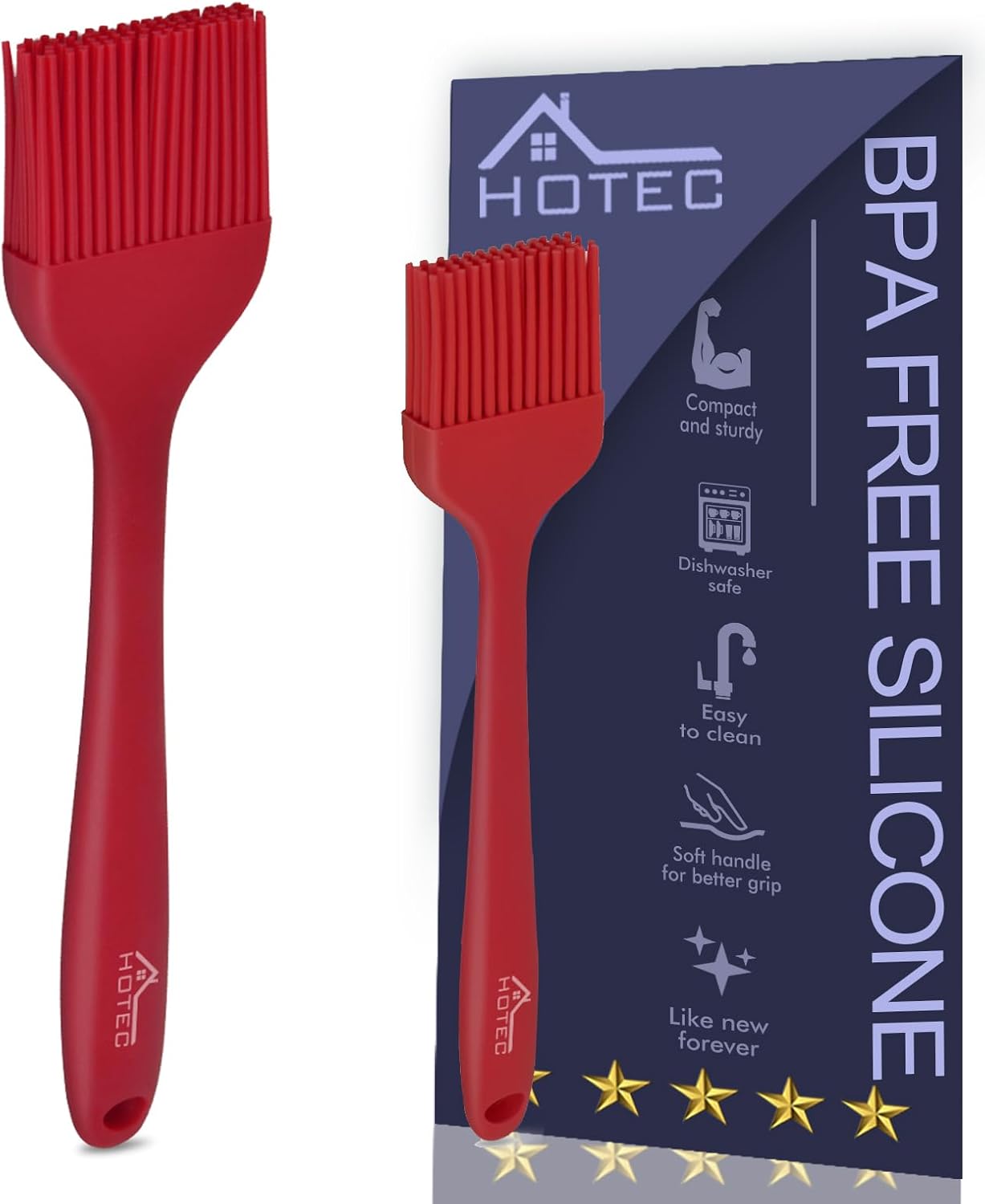 HOTEC Basting Brushes Silicone Heat Resistant Pastry Brushes Spread Oil ...