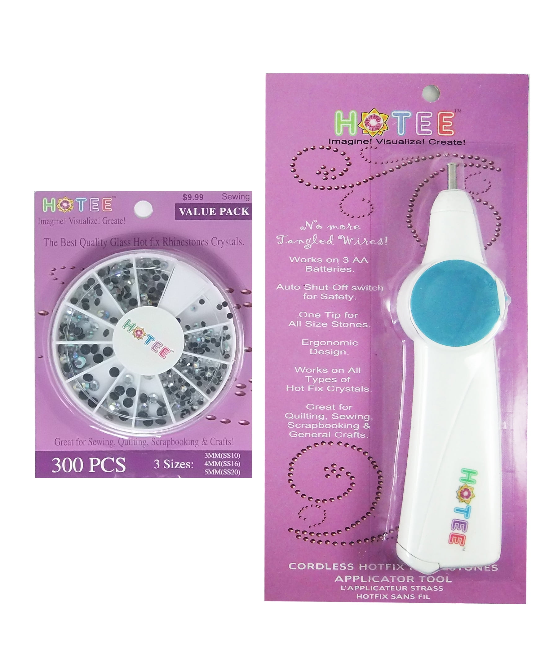 HOTEE CORDLESS Hotfix Rhinestones Applicator Tool Wand Setter Bedazler ...