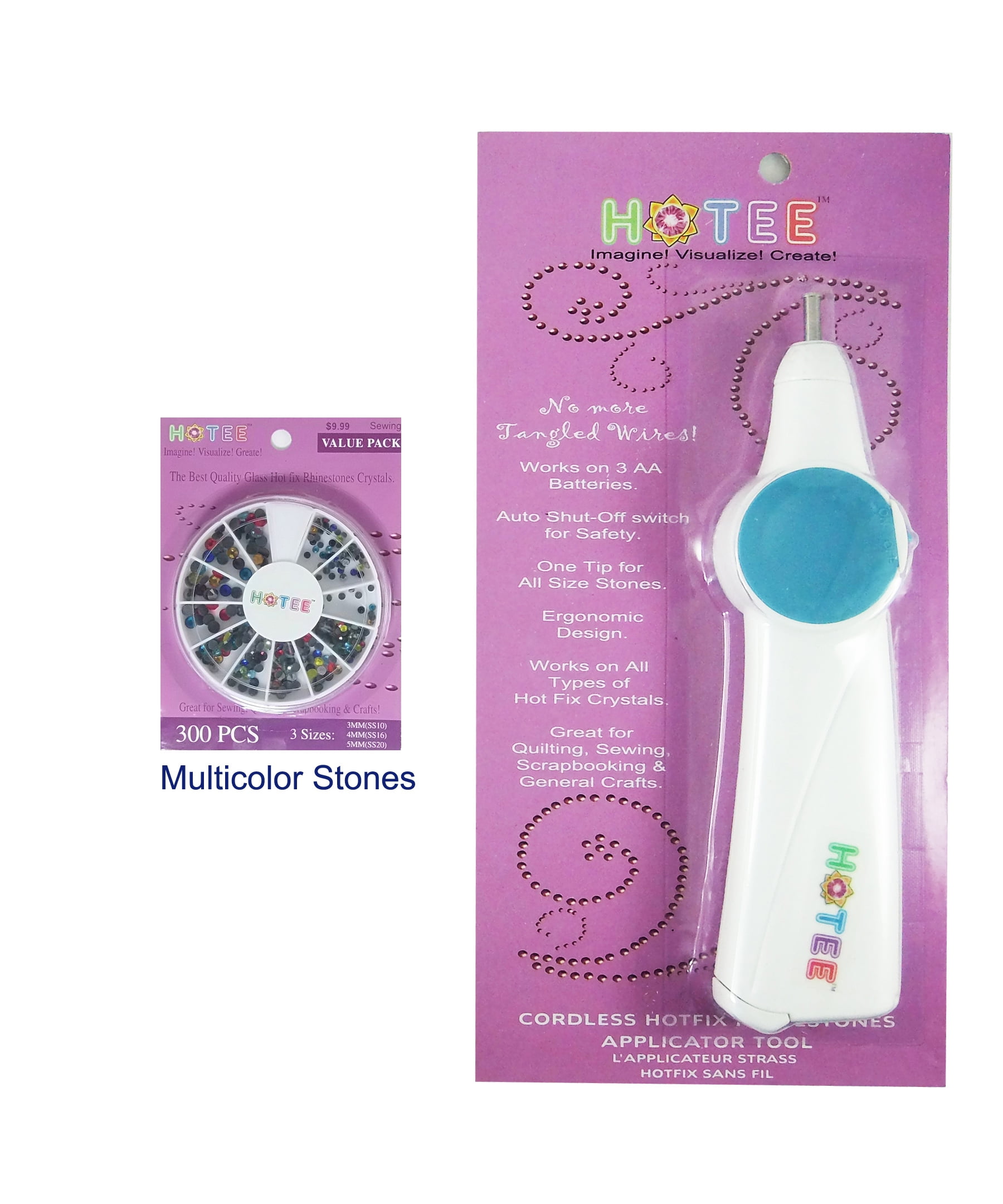 HOTEE CORDLESS Hotfix Rhinestones Applicator Tool Wand Setter Bedazler ...