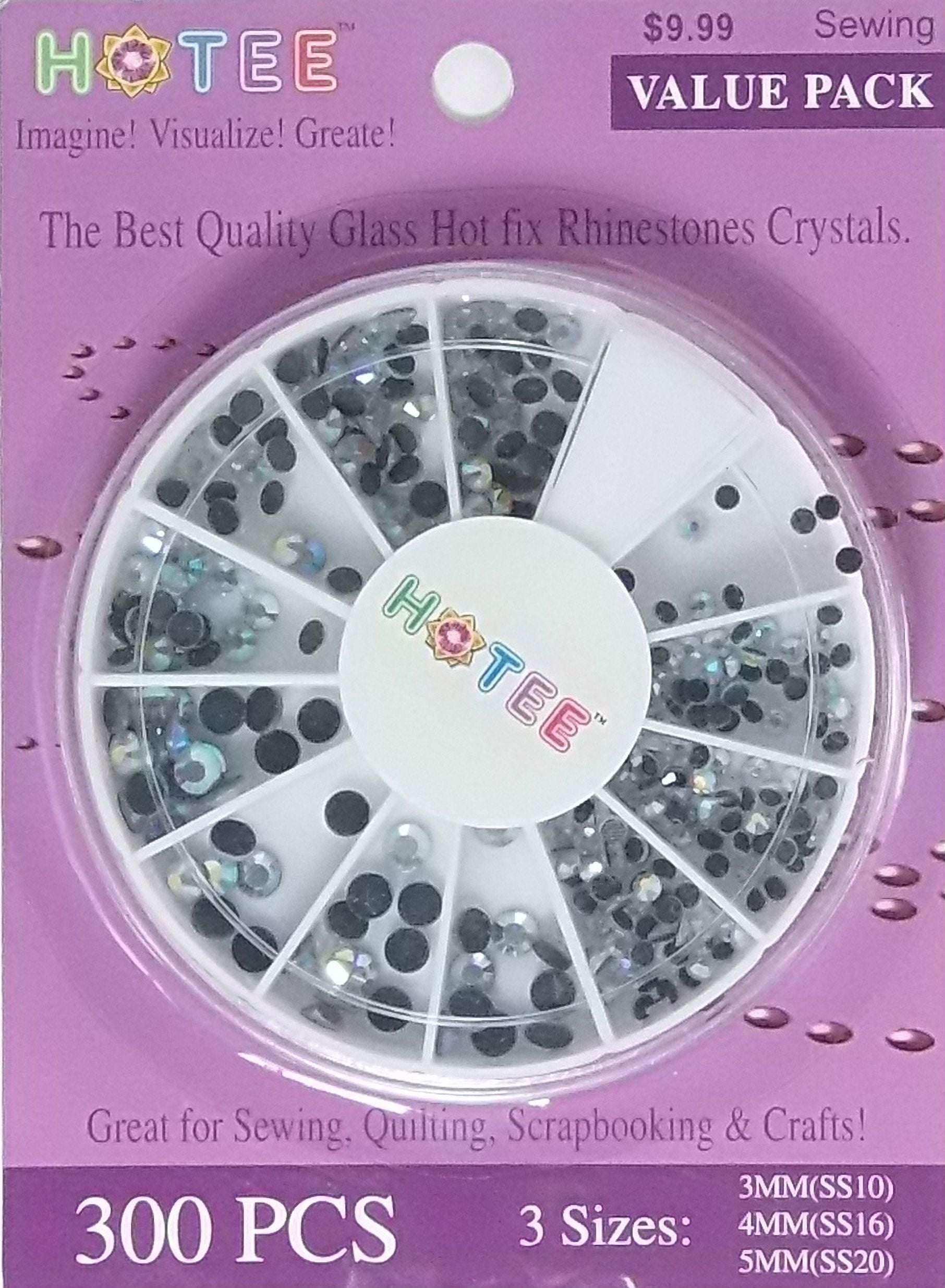 HOTEE Hotfix Rhinestones Glass Crystals- 3 sizes with Free Storage Case ...