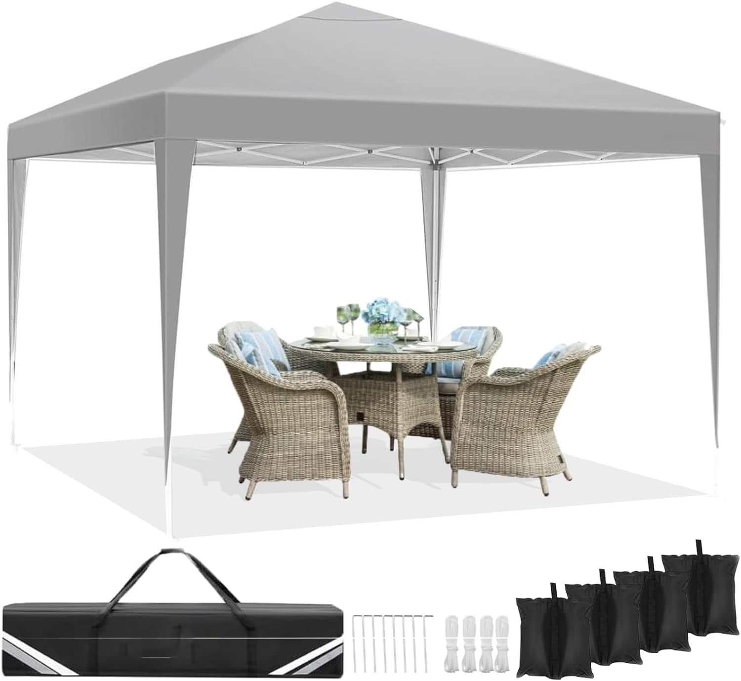 HOTEEL 10'x10' Pop up Canopy Tent, Outdoor Instant Commercial Tents ...