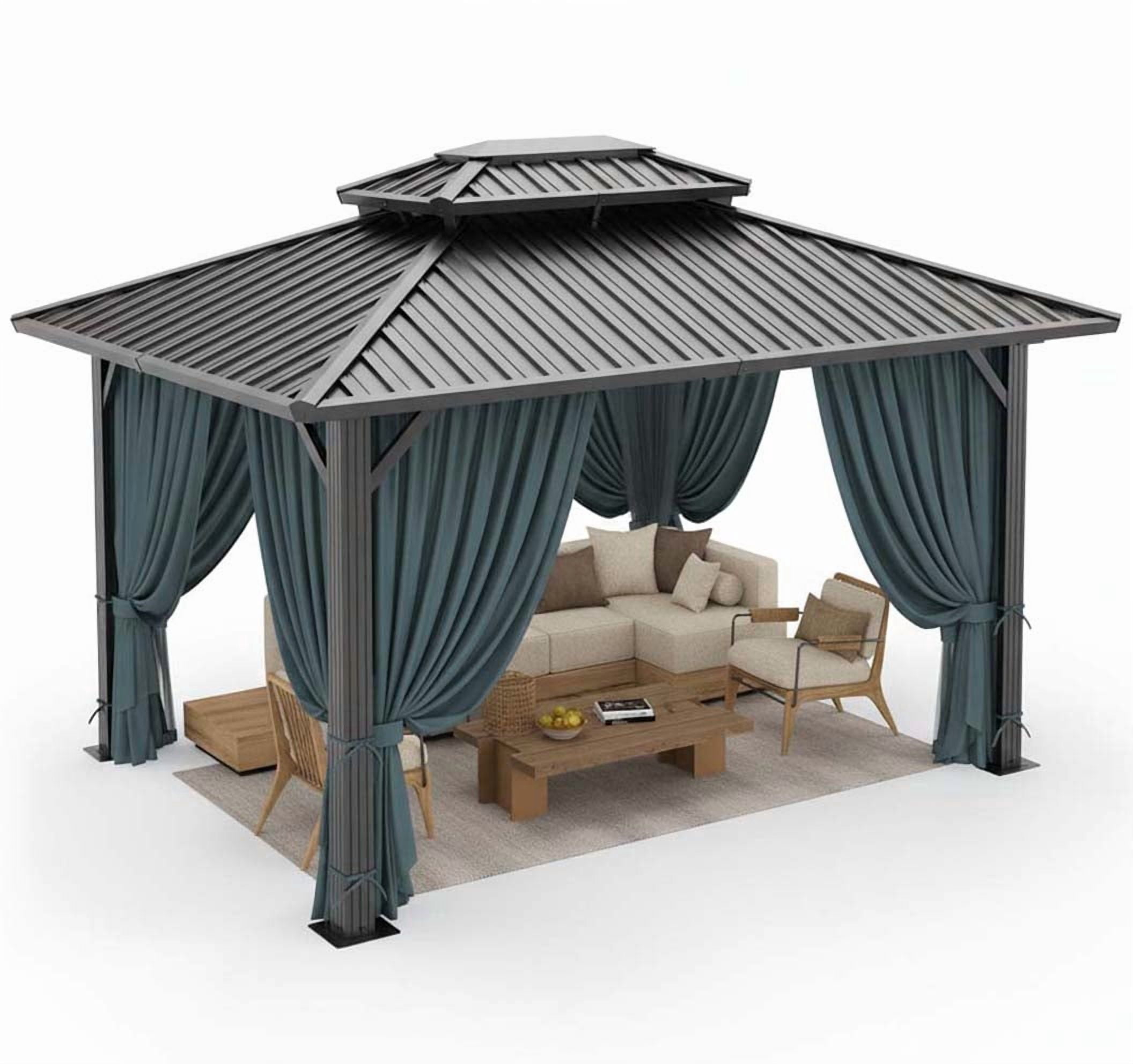 Hoteel 10'x12' Hardtop Gazebo, Galvanized Steel Roof, Aluminum Frame ...