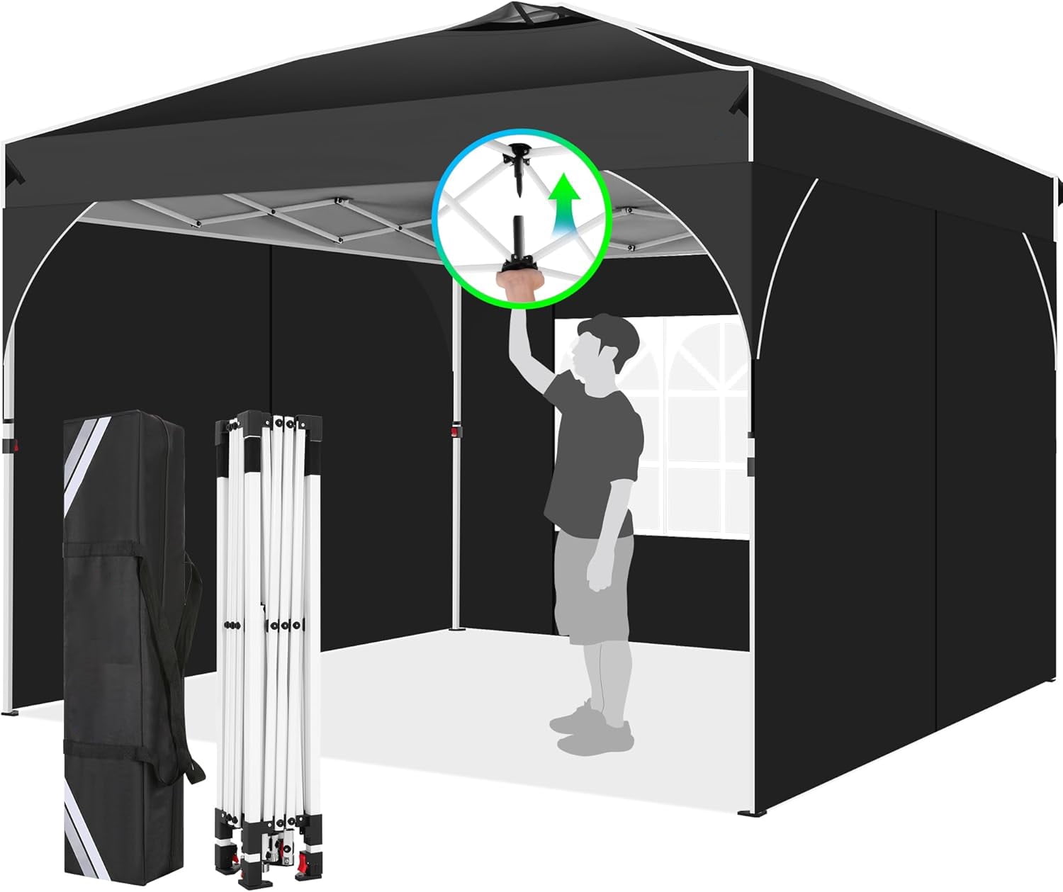 HOTEEL 10x10 Ez Up Pop Up Canopy Tent, Party Tents with One Push ...