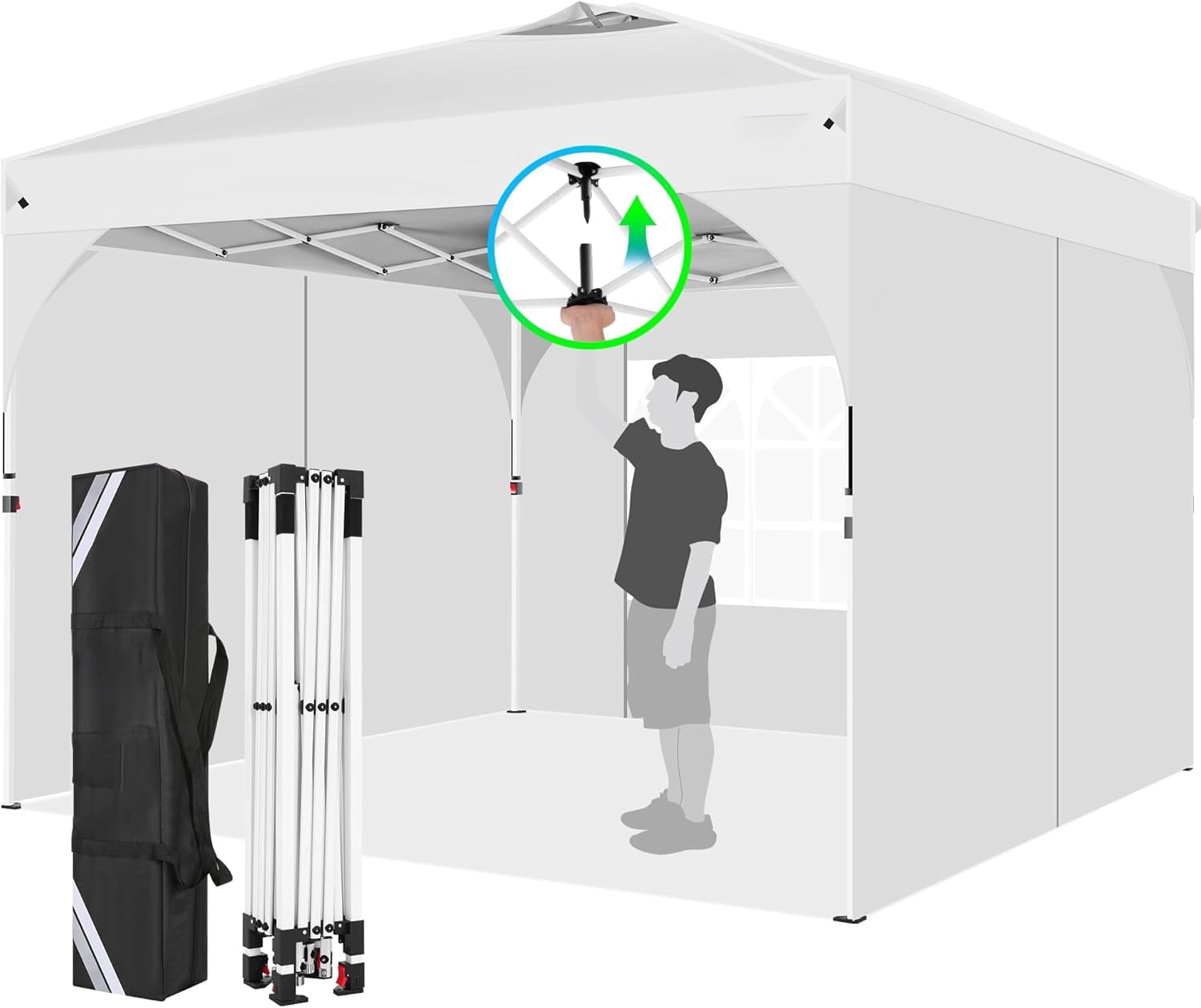 HOTEEL 10x10 Ez Up Pop Up Canopy Tent, Party Tents with One Push ...