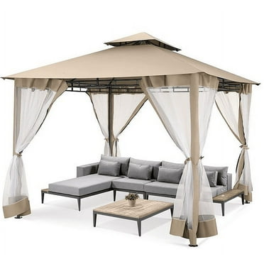 COBIZI 12x12 Outdoor Gazebo Pop-up Gazebo Canopy with Mosquito Netting ...