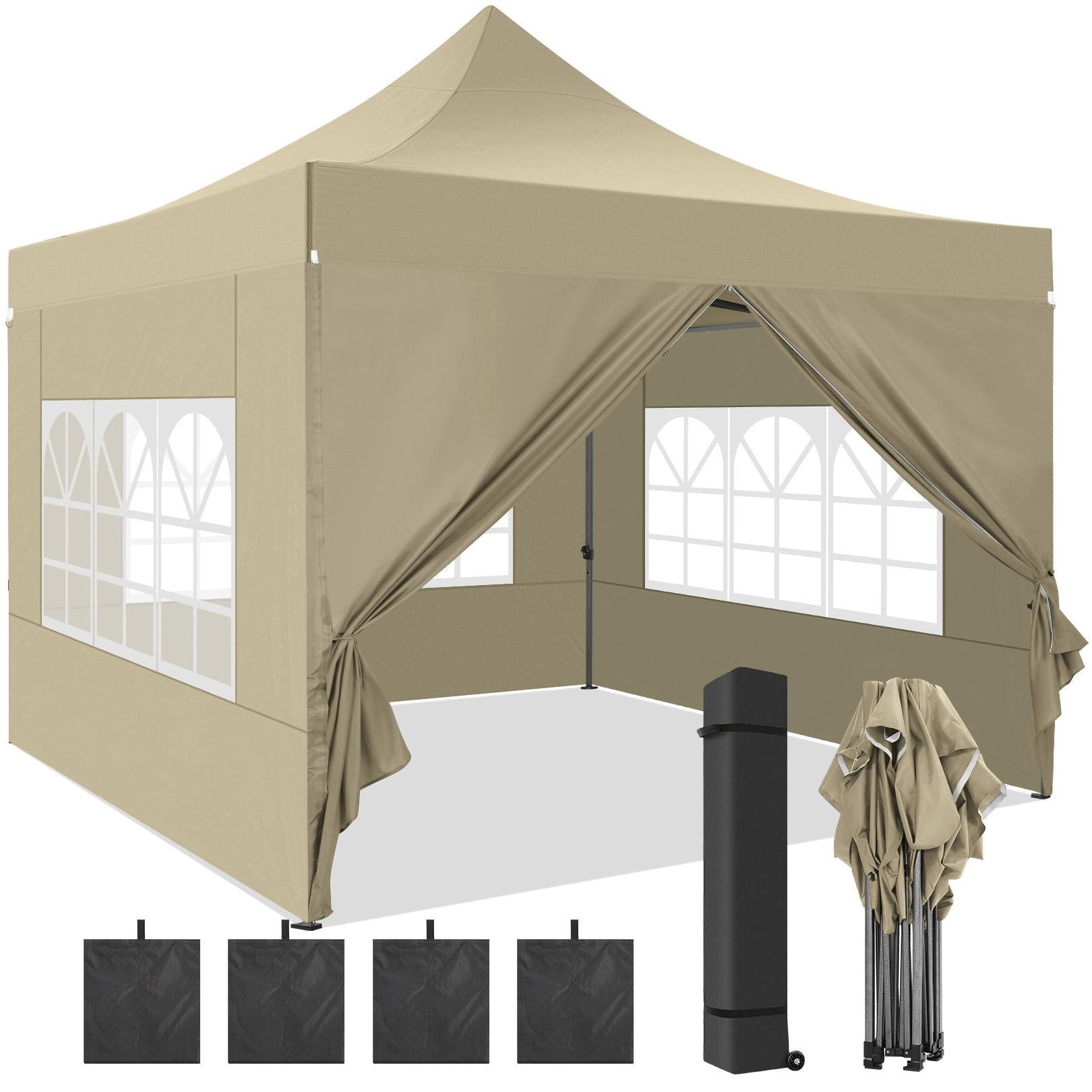 Hoteel 10x10 Heavy Duty Waterproof Canopy Tent, Pop Up Gazebo with 4 ...